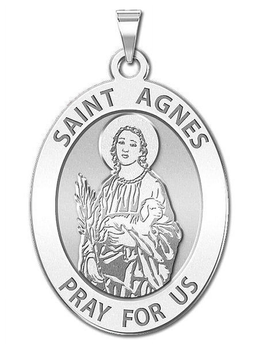 PicturesOnGold.com Saint Agnes of Rome Oval Religious Medal - - 3/4 ...