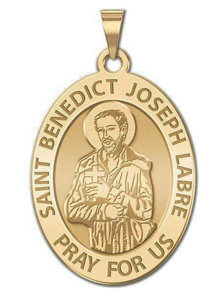 PicturesOnGold.com 14K Yellow Gold Saint Benedict Joseph Labre Oval ...