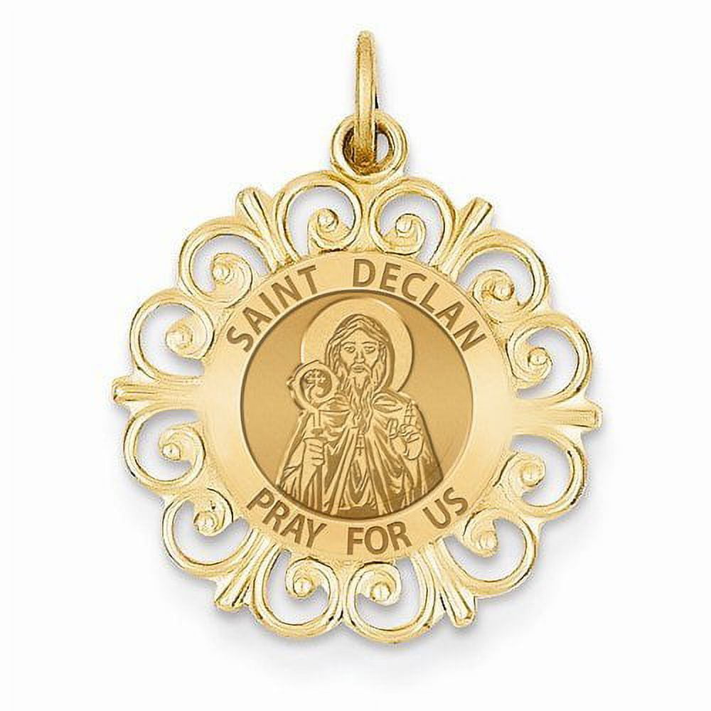 PicturesOnGold.com Saint Declan Round Filigree Religious Medal- 3/4 ...