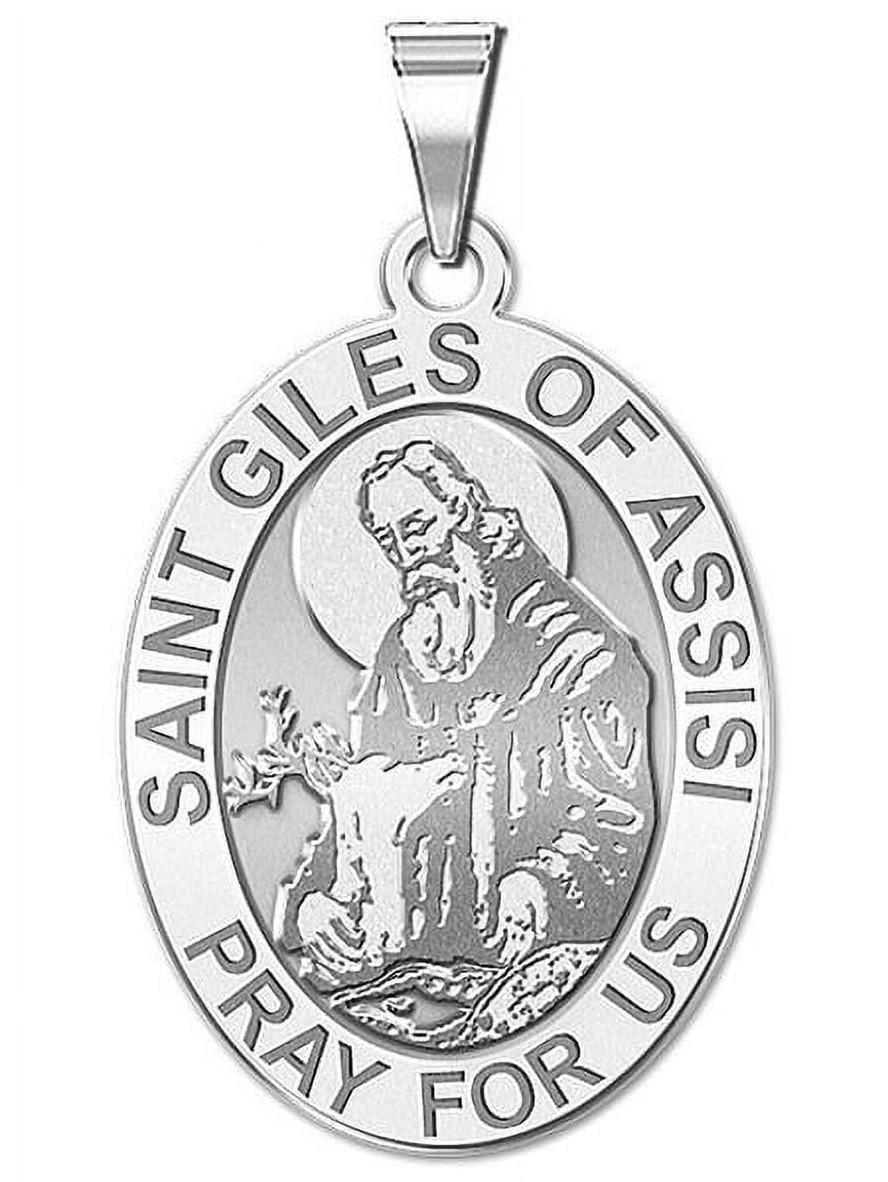 PicturesOnGold.com Saint Giles of Assisi Religious Medal - Oval Female ...
