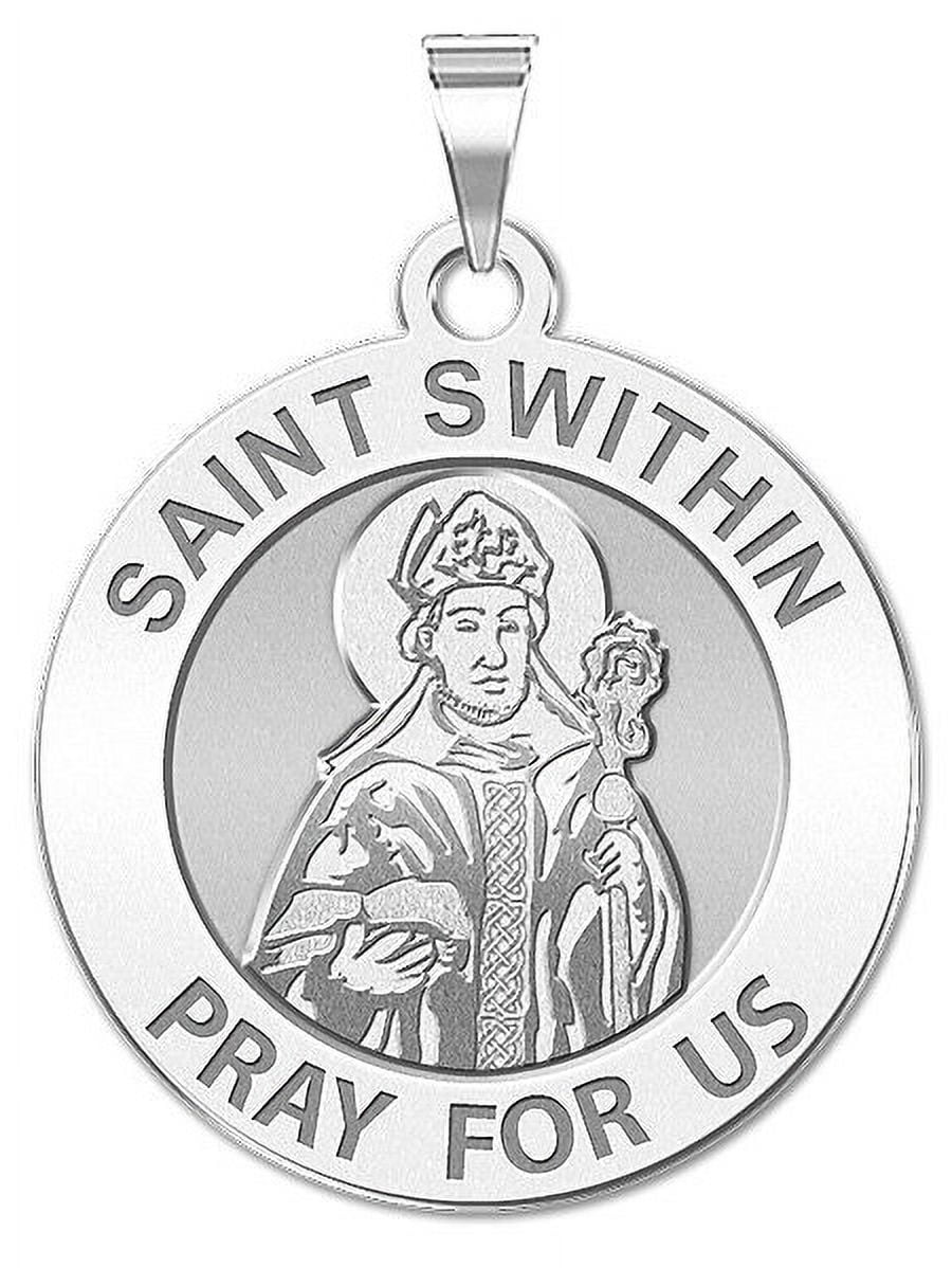 PicturesOnGold.com Saint Swithin Religious Medal - 1 Inch Size of a ...