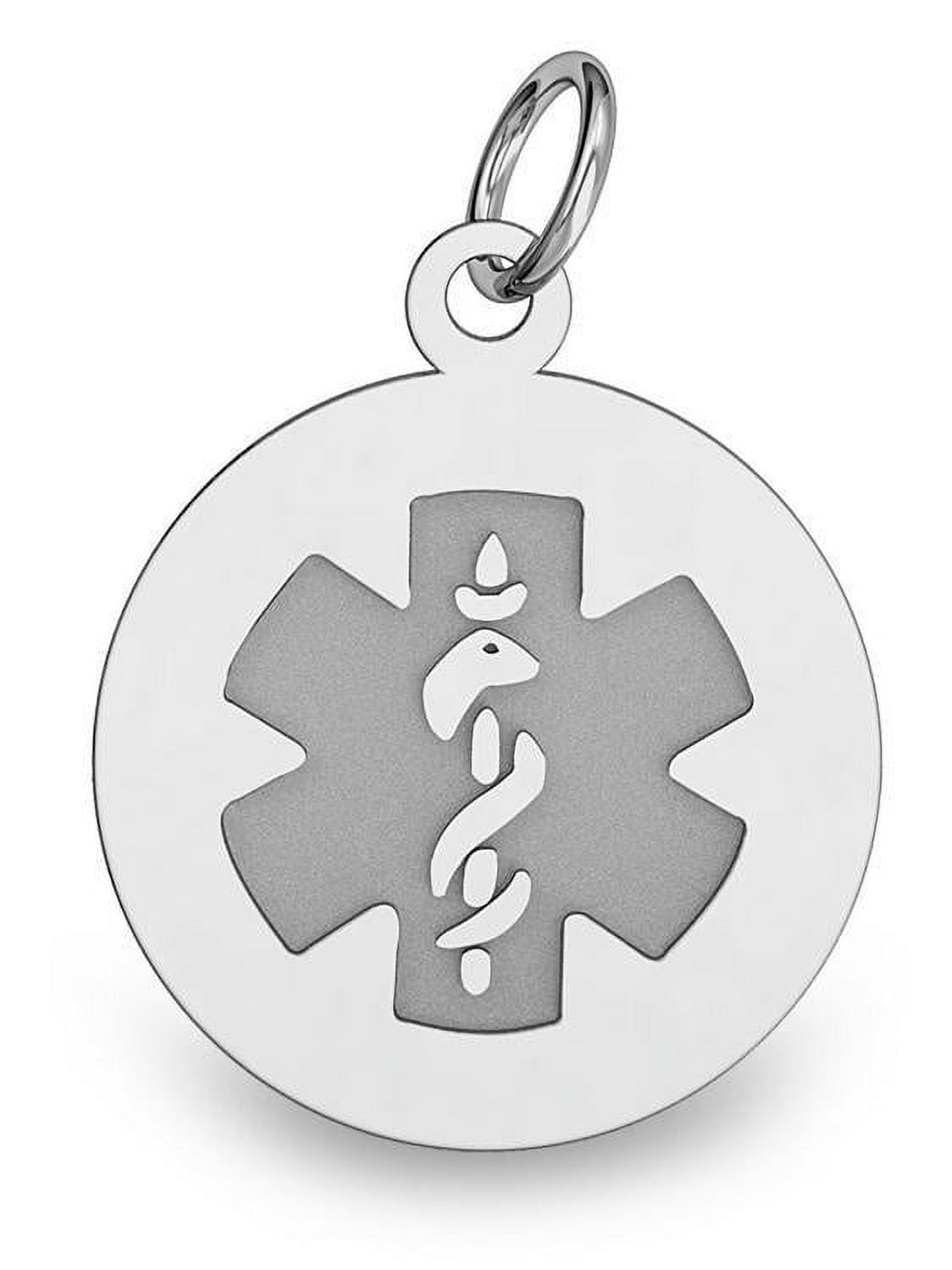 PicturesOnGold.com Sterling Silver Round Medical ID Charm or Pendant ...