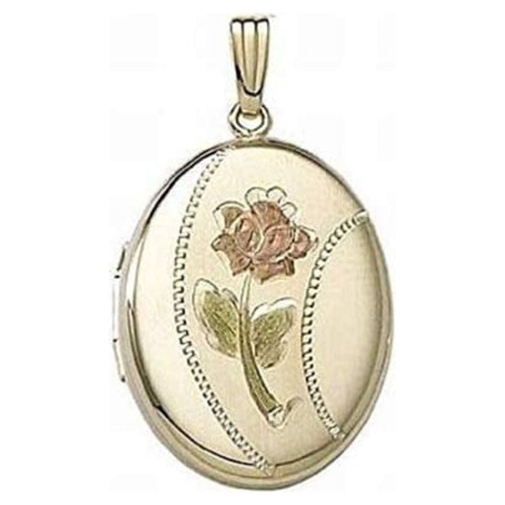 Picturesongold.Com 14K Gold Filled Rose Oval Locket Unisex Adult ...
