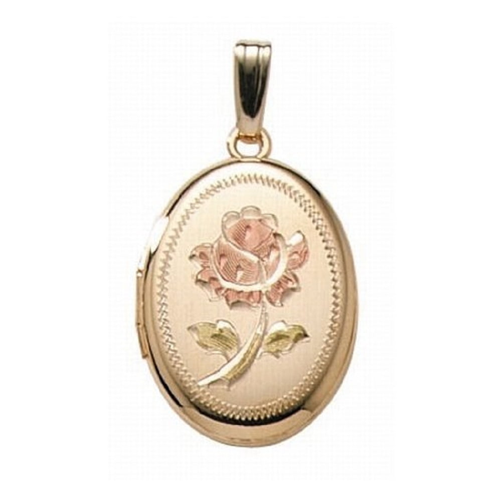 Picturesongold.Com 14K Rose Gold Filled Oval Locket Necklace Unisex ...