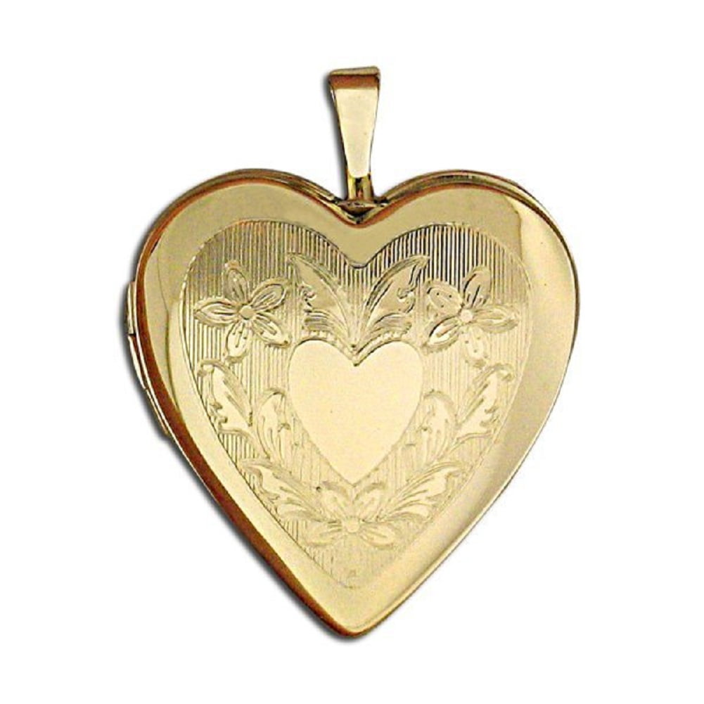 Picturesongold.Com 14K Yellow Gold Filled "Love" Heart Locket Female ...