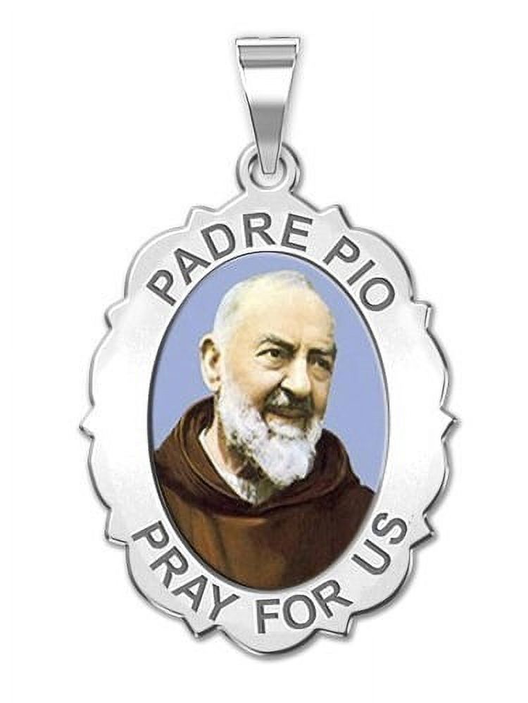 Picturesongold Com Padre Pio Scalloped Oval Unisex Adult 1 2 X 2 3