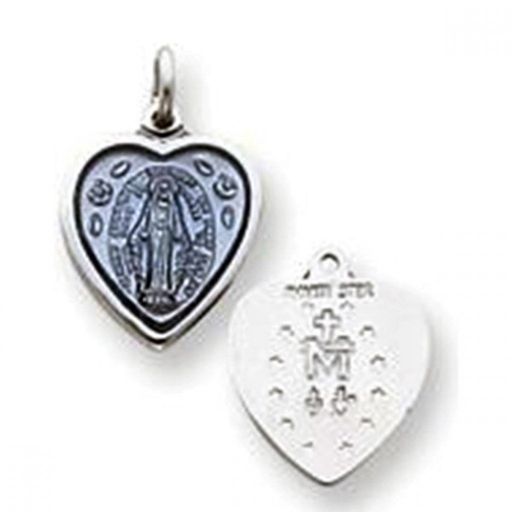 Picturesongold.Com Petite Heart Shaped Miraculous Religious Medal ...