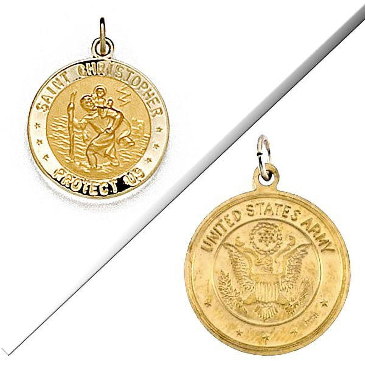 Picturesongold.Com Saint Christopher Double Sided US Army Religious Medal 2/3 Wide inch x 2/3 ...