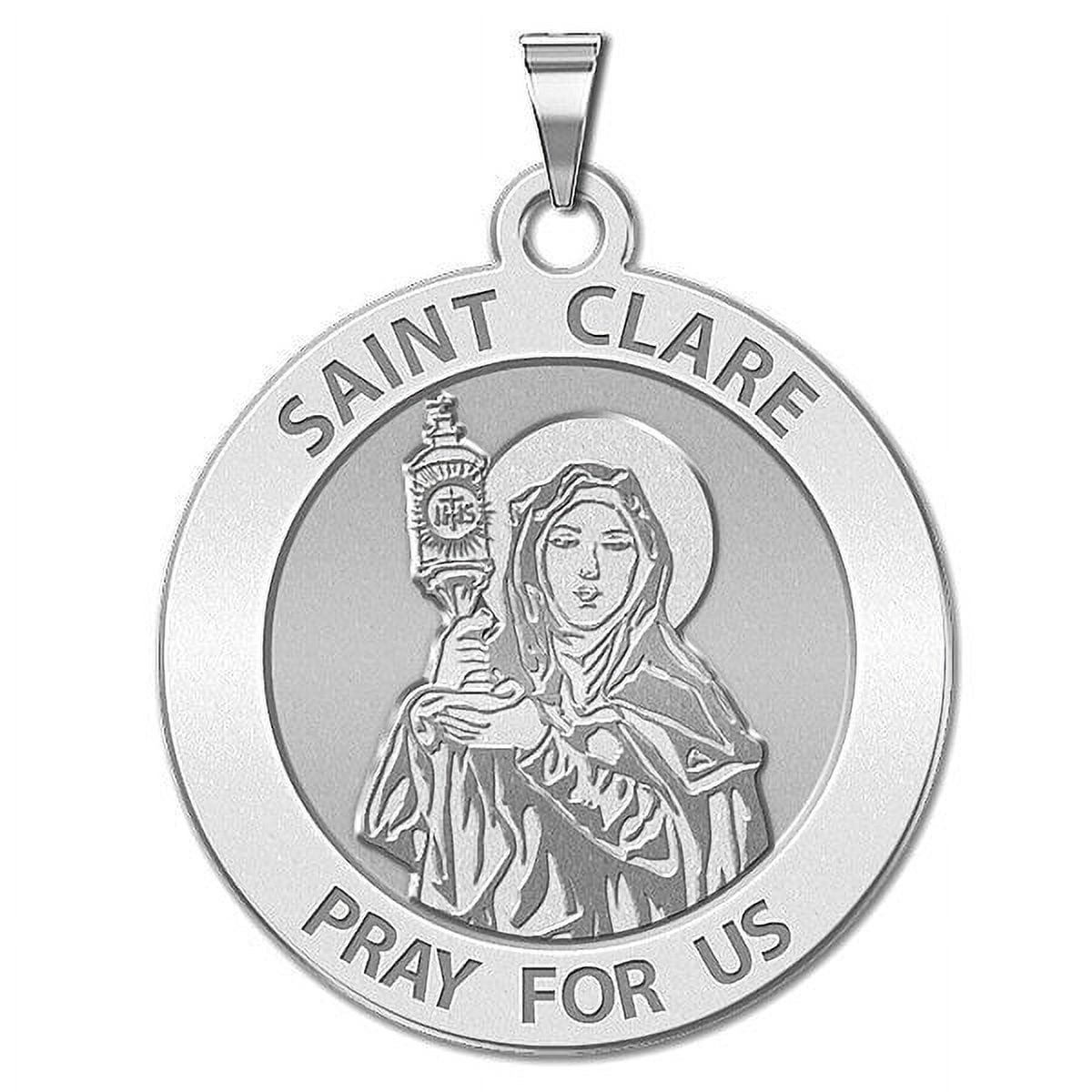 Picturesongold.Com Saint Clare of Assisi Religious Medal - - 2/3 inch Size of Dime, Sterling ...