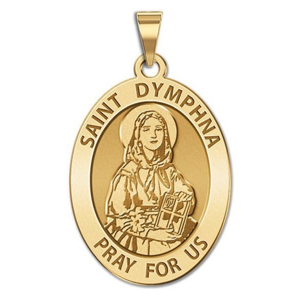 Picturesongold.Com Saint Dymphna Oval Religious Medal Necklace Pendants ...