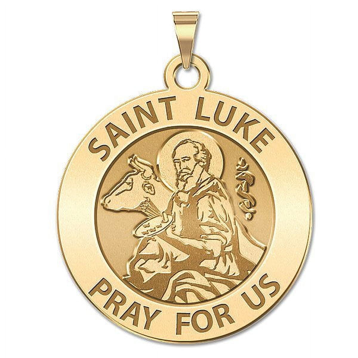 PicturesOnGold.com 14K Yellow Gold Saint Luke Religious Medal Necklace ...