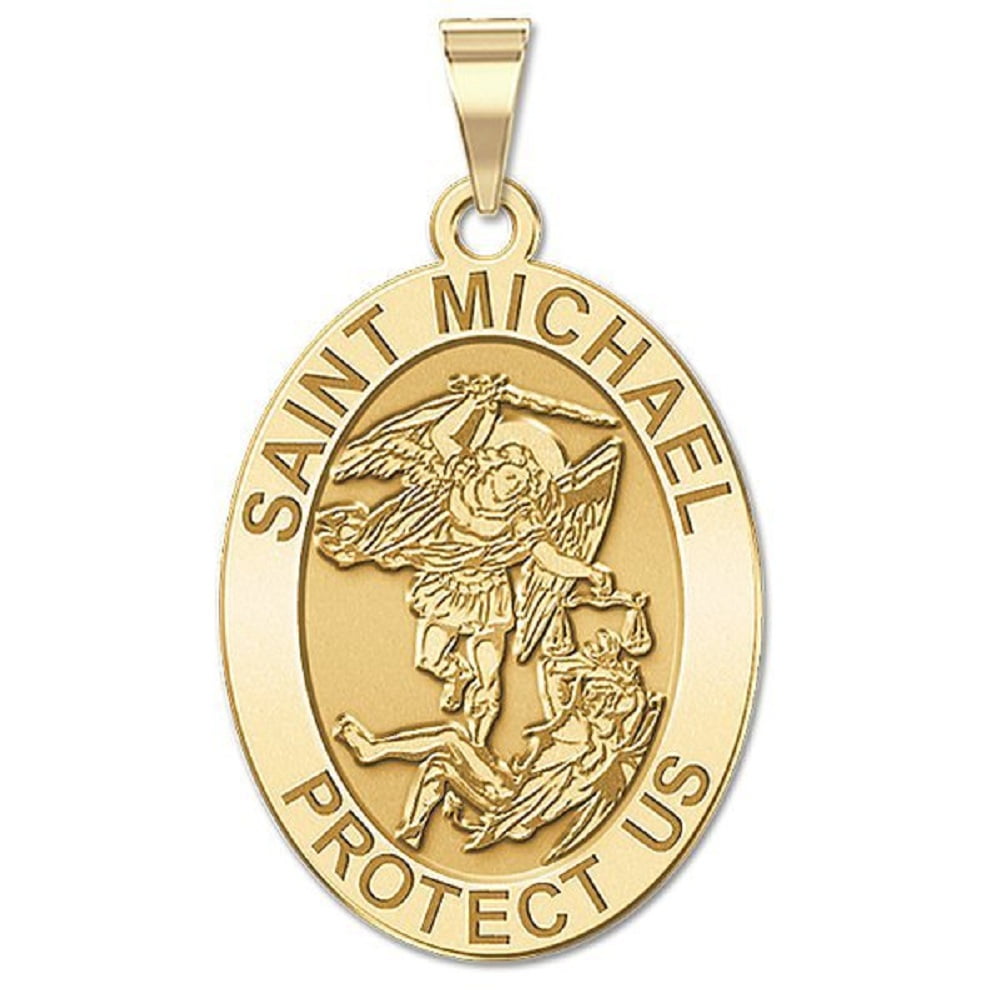 Picturesongold.Com Saint Michael Oval Religious Medal Necklace Pendants ...