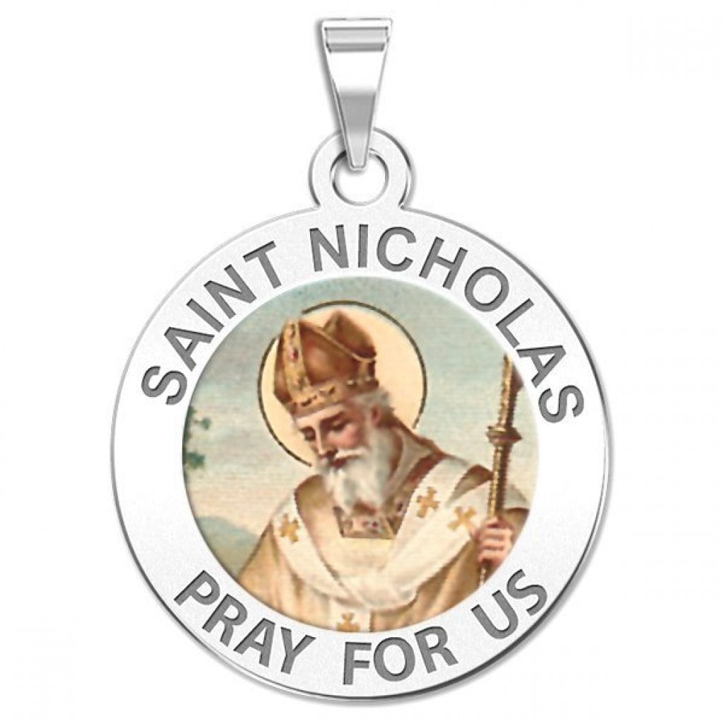 Picturesongold.Com Saint Nicholas Religious Medal Color Necklace ...