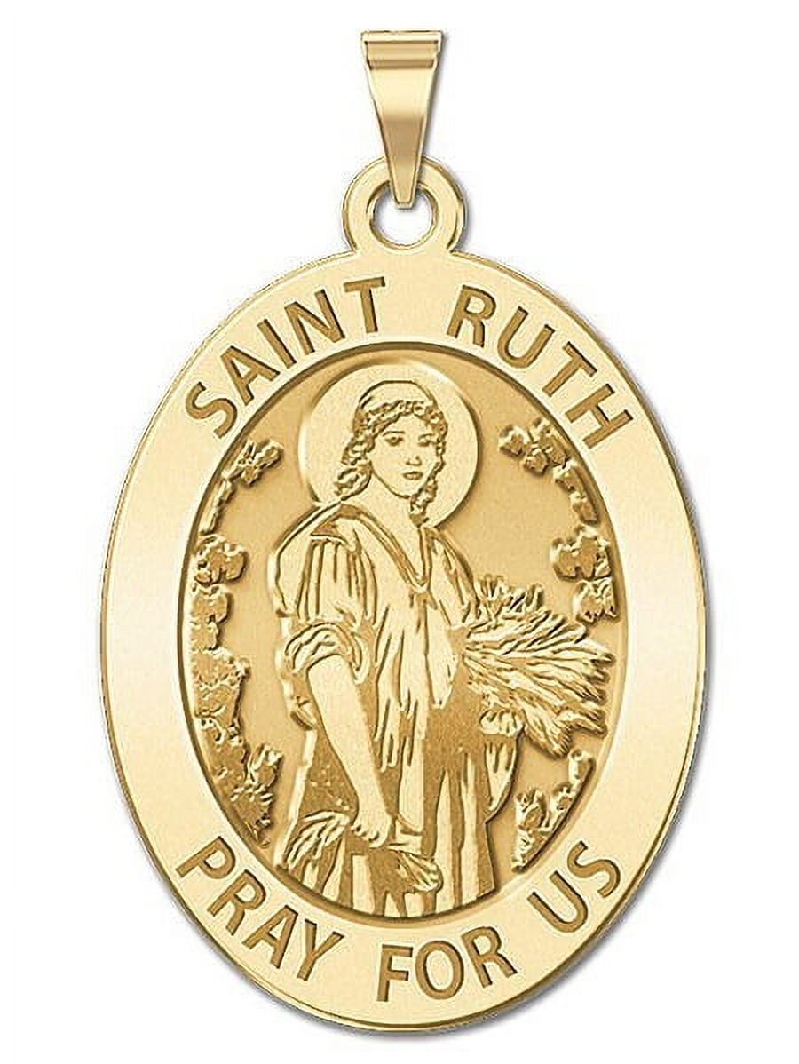 Picturesongold.Com Saint Ruth Religious Medal Necklace Pendants - Oval ...