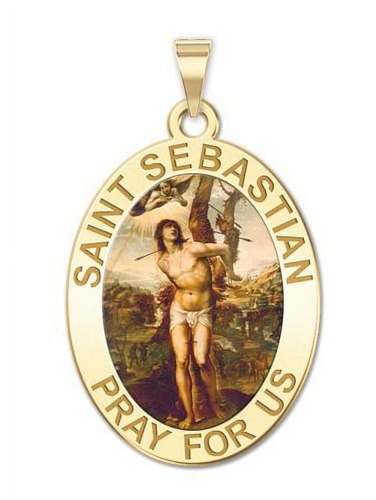 Picturesongold.Com Saint Sebastian - Oval Religious Medal Color - 1/2 x ...