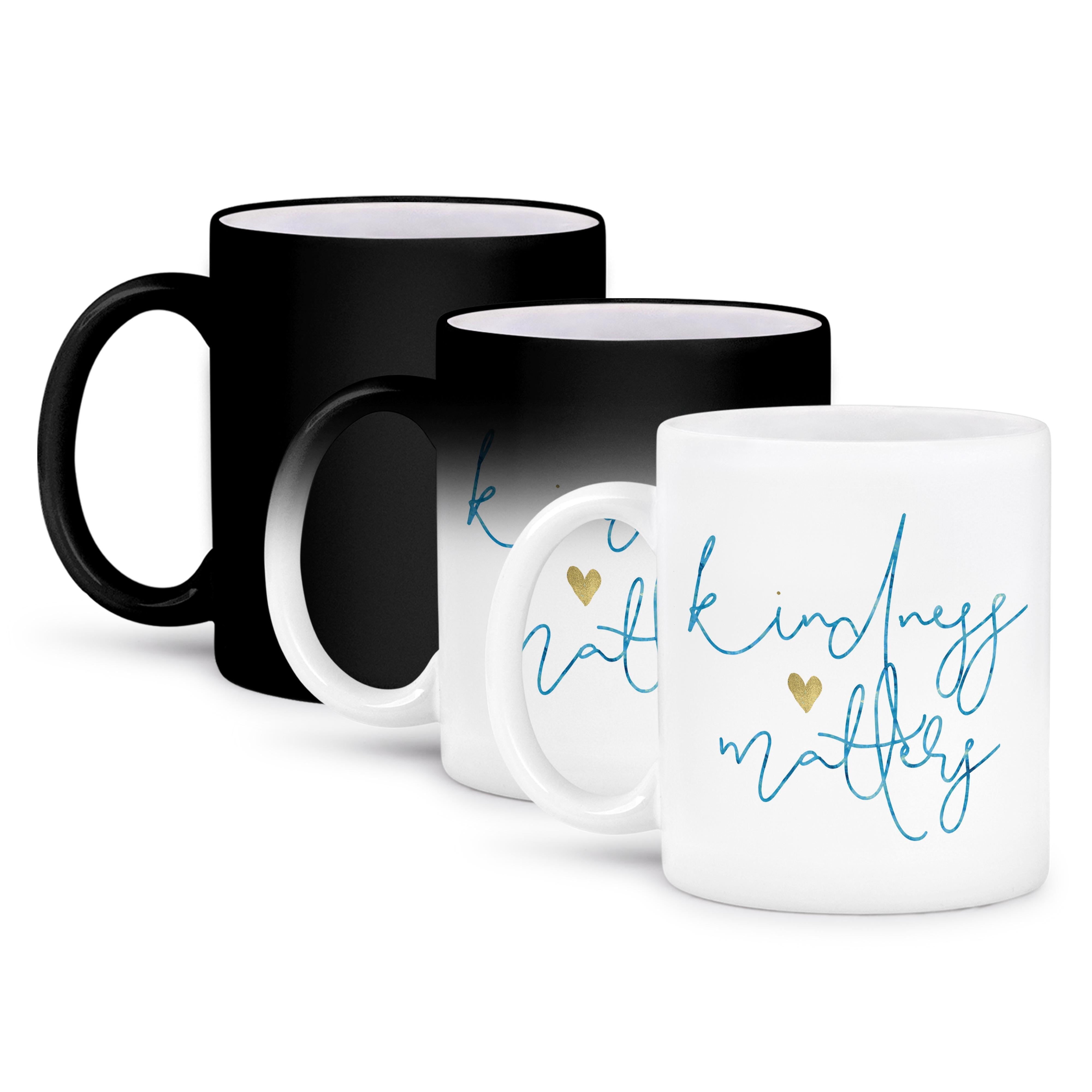 Picturing Aqua Kindness Matters Gold Heart, 11oz Magic Transforming Mug ...