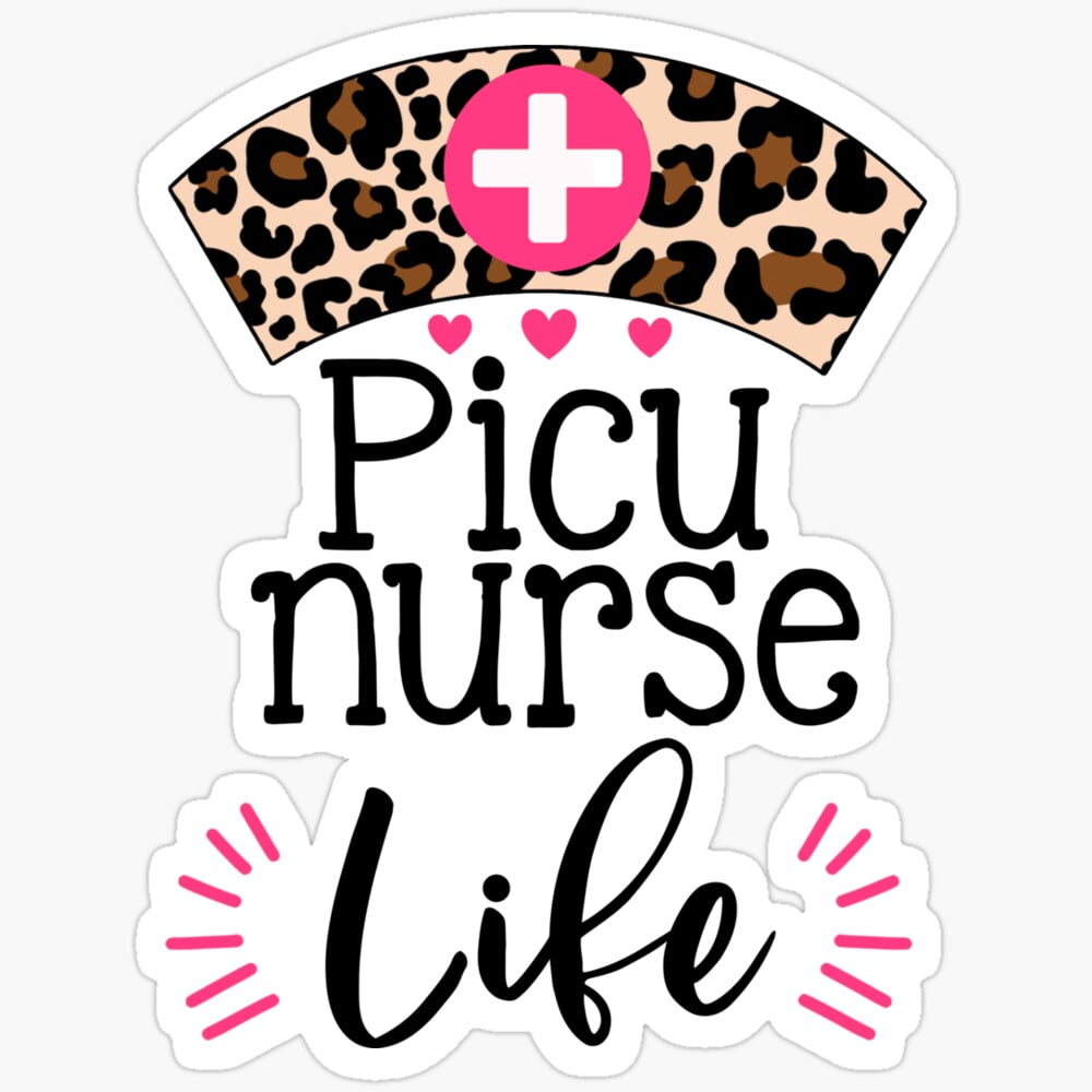 Picu Nurse Nursing Gift Rn Medical Stethoscope Heart Healthcare Sticker ...