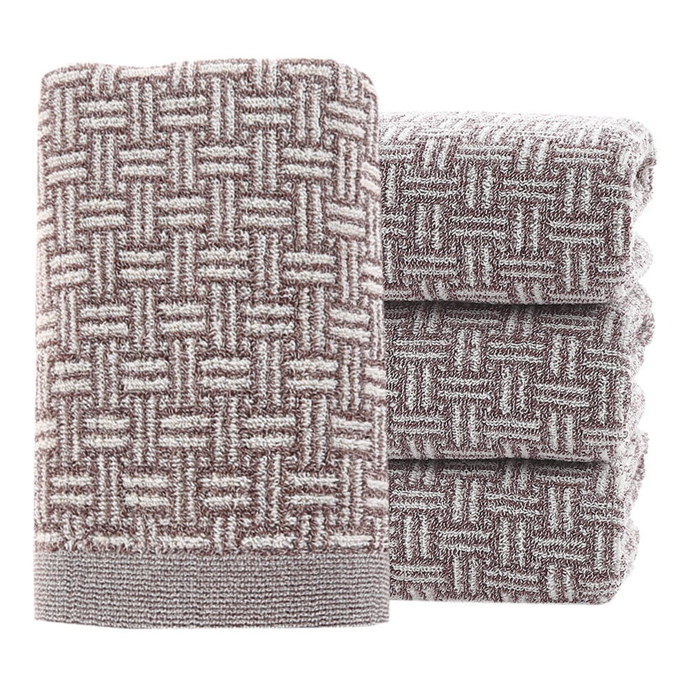Pidada 100% Cotton Checkered Pattern Hand Towels for Bathroom Set of 4 ...