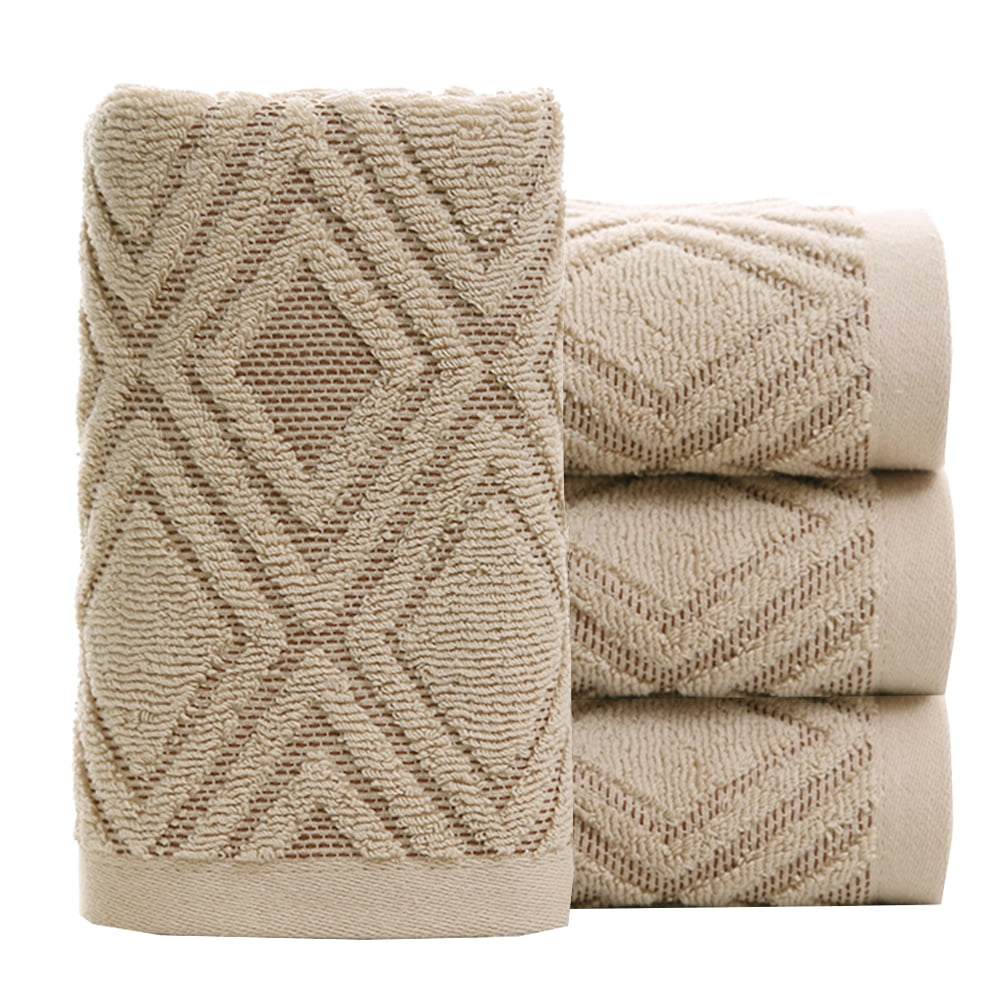 Pidada 100% Cotton Diamond Pattern Hand Towels for Bathroom Set of 4 ...