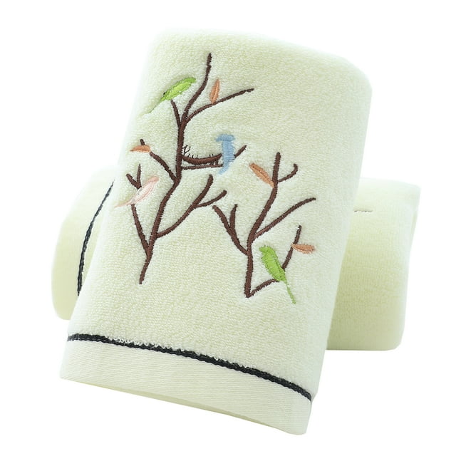 Pidada Decorative 100% Cotton Hand Towels Set of 2, Embroidered Bird ...
