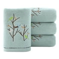 Pidada 100% Cotton Embroidered Bird Tree Pattern Hand Towels, Set of 4 ...