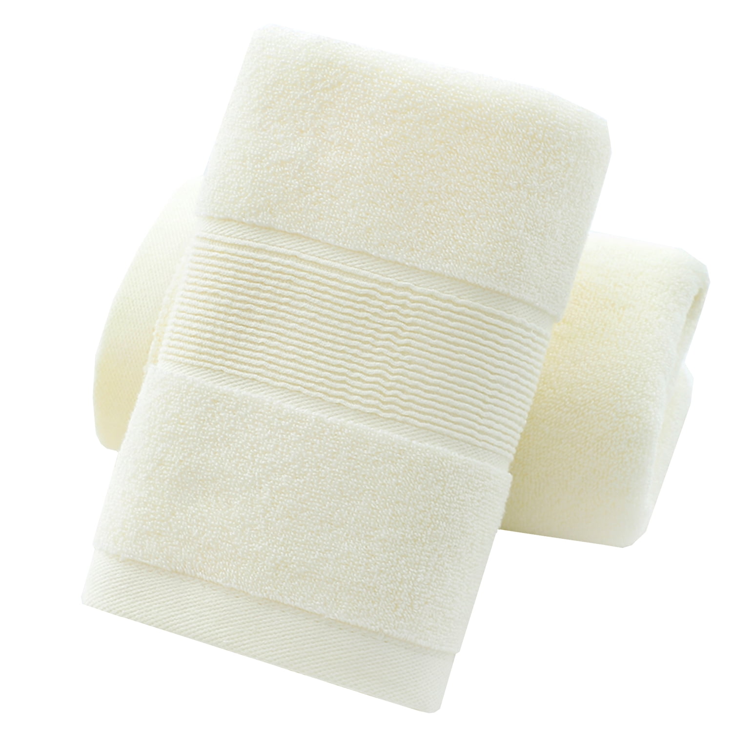 Pidada 100% Cotton Hand Towels, Set of 2, Ivory, Quick Dry, 13.8x29.5 ...