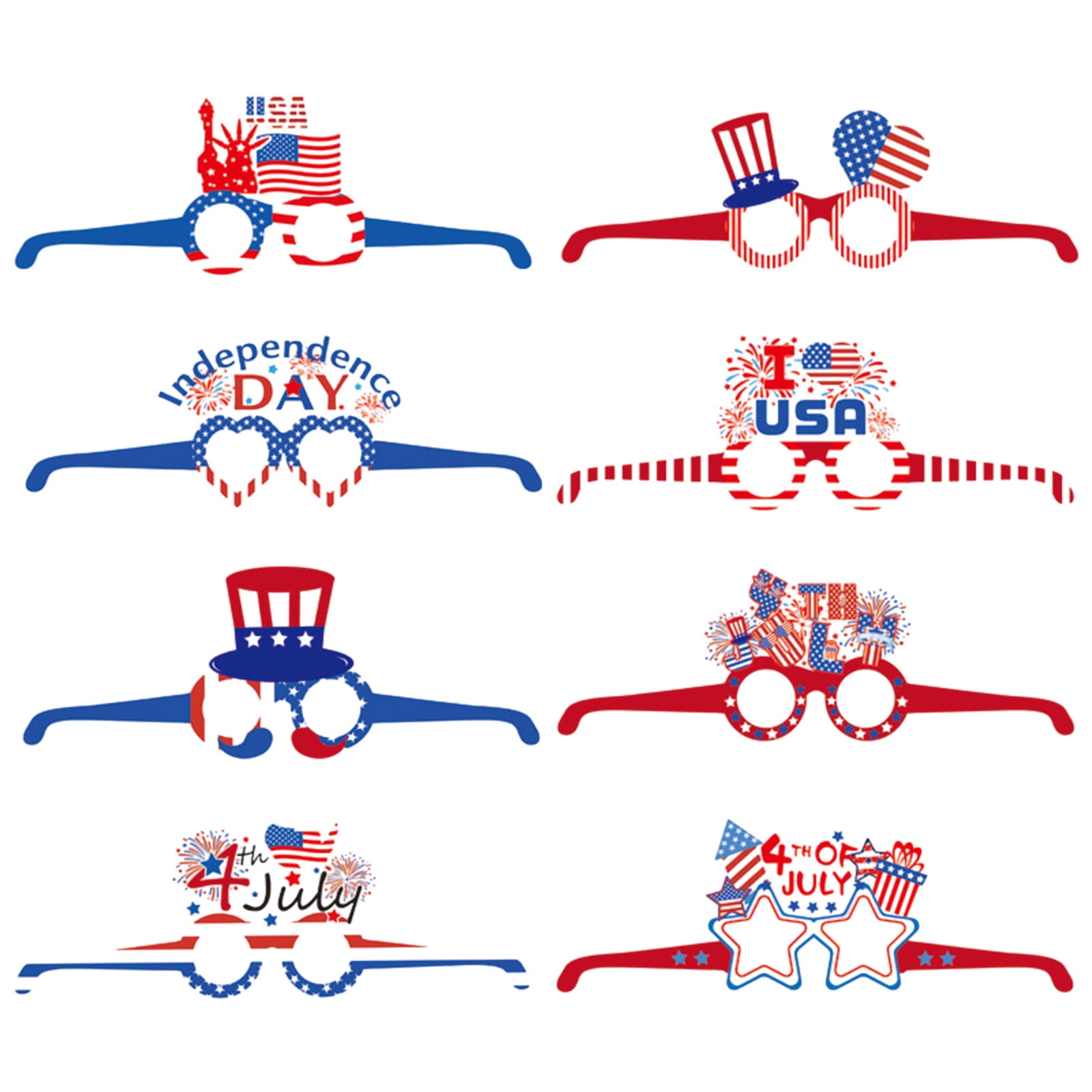 Pidgey 4th of July Decorations Independence Day New Paper Glasses ...