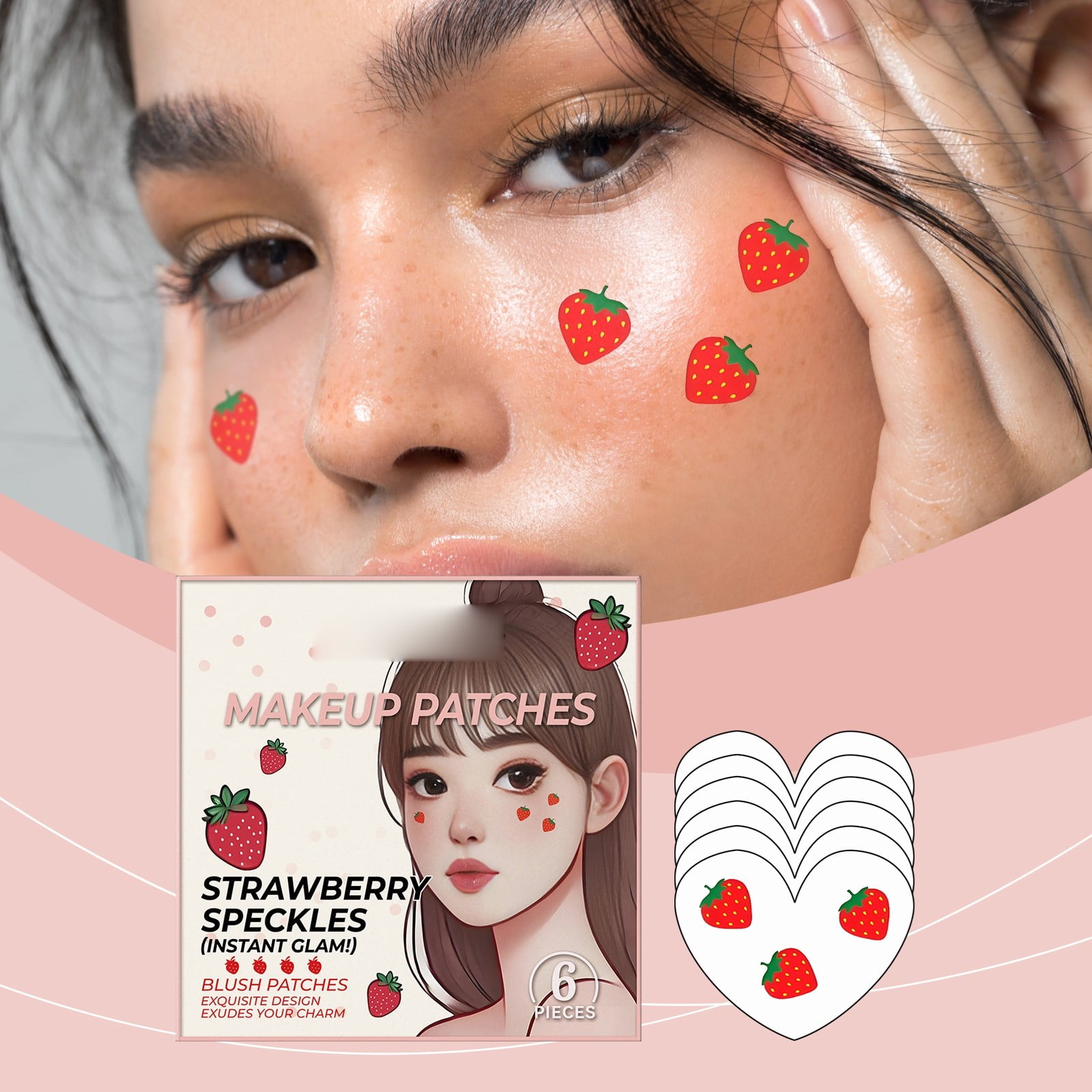 Pie Eye Makeup Stick Face Stick Face With Strawberry Stickers Preppy ...