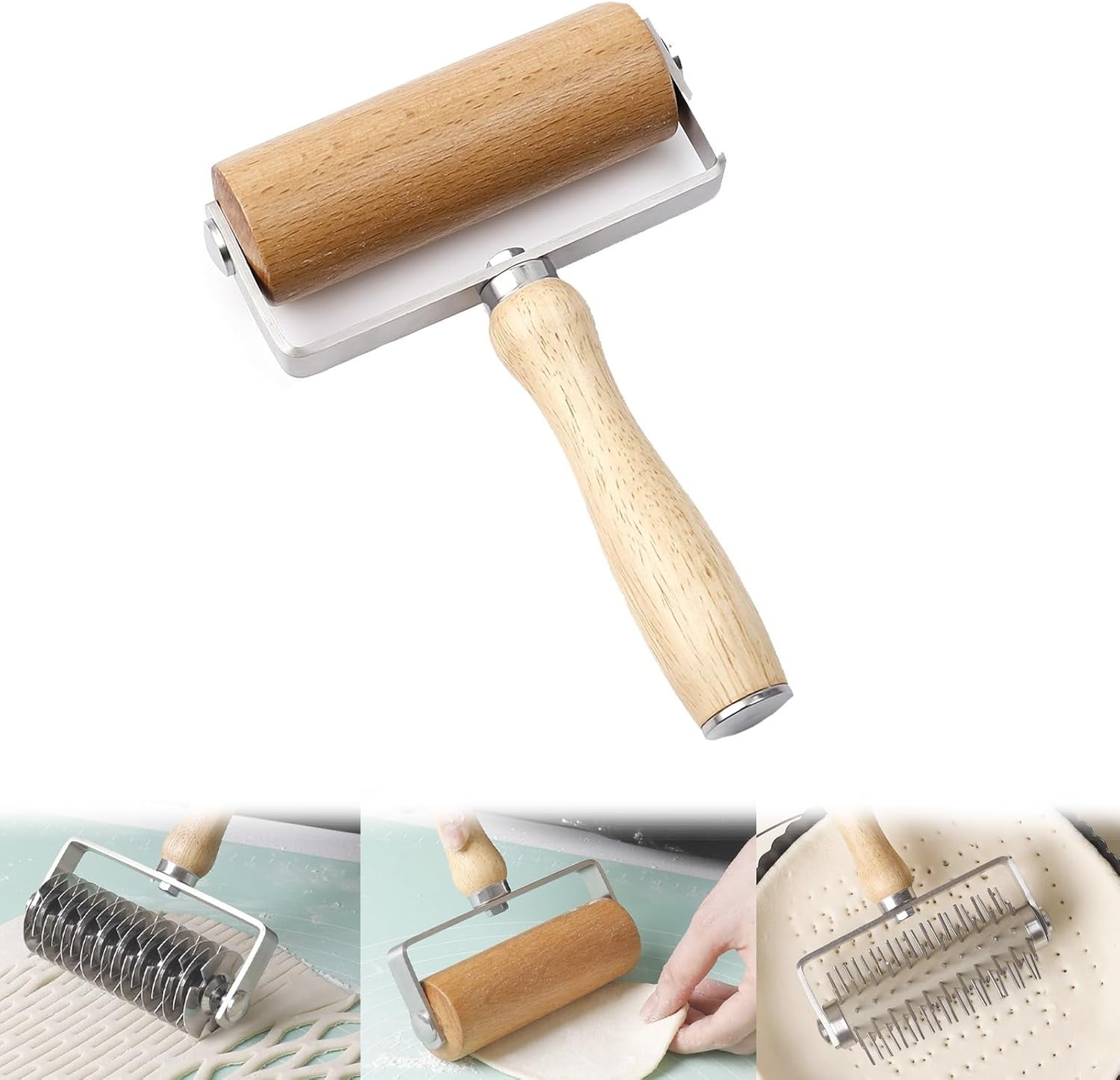 Pie Lattice Roller, Pie Crust Lattice Cutter, Stainless Steel Pastry ...