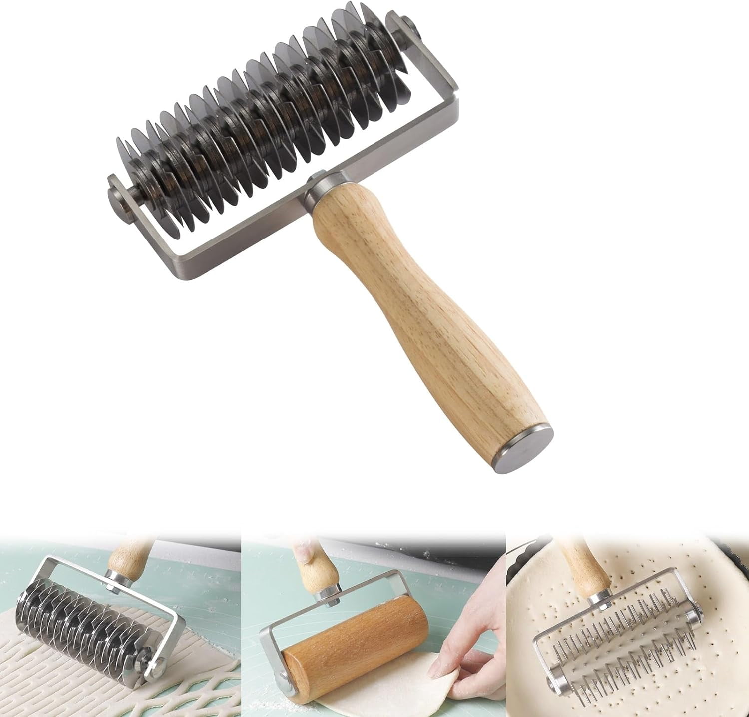 Pie Lattice Roller, Pie Crust Lattice Cutter, Stainless Steel Pastry ...