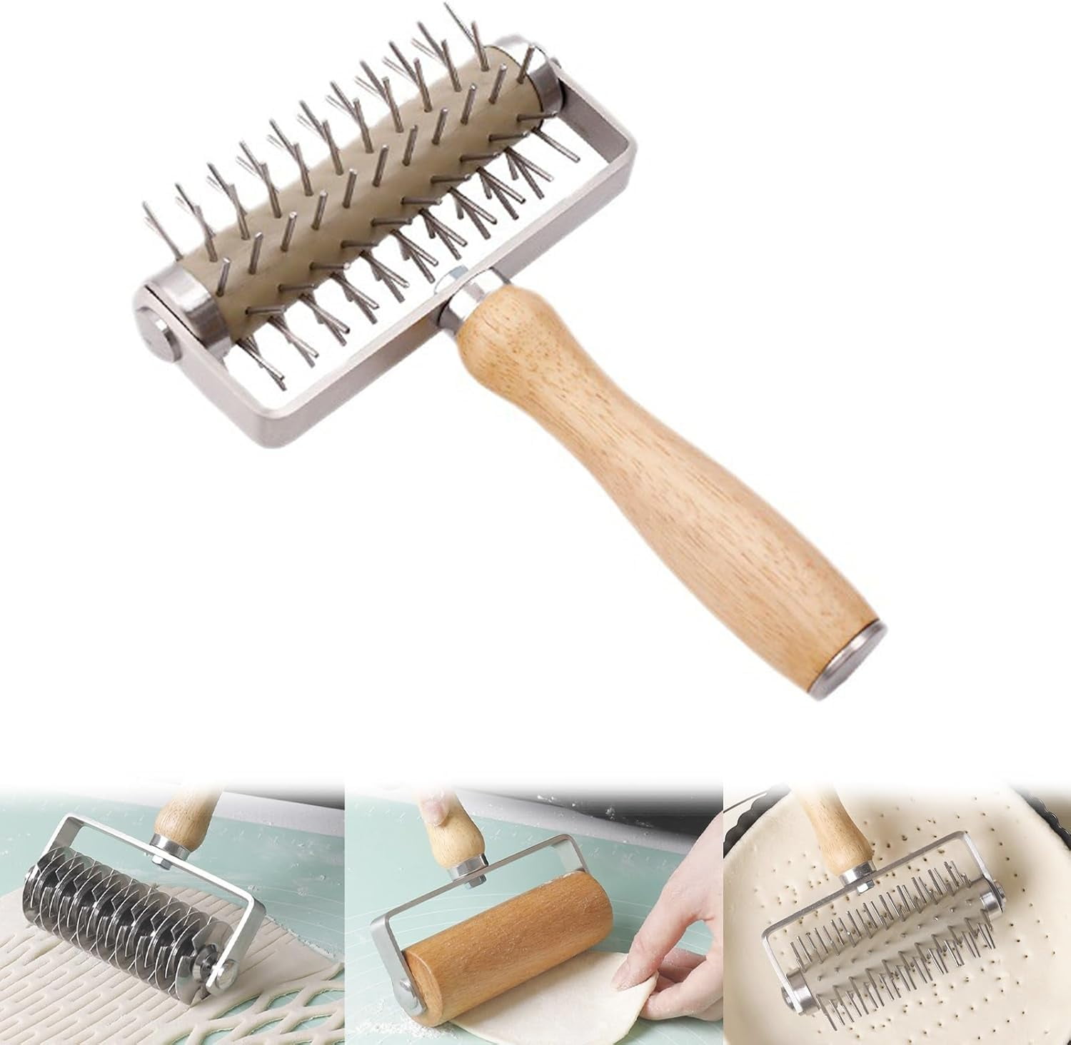 Pie Lattice Roller, Pie Crust Lattice Cutter, Stainless Steel Pastry Lattice Roller Cutter with ...