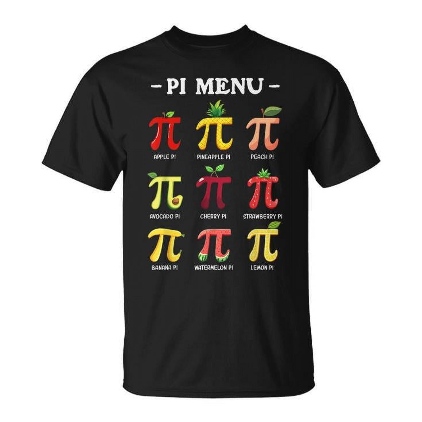 Pie Menu Pi Day T-Shirt – Pi 3.14 Math Teacher Graphic Tee – Pi Symbol ...