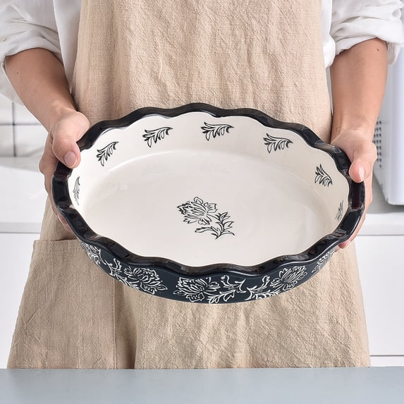 Wisenvoy, Ceramic Pie Pan, Deep Dish, Black, 9-inch - Walmart.com