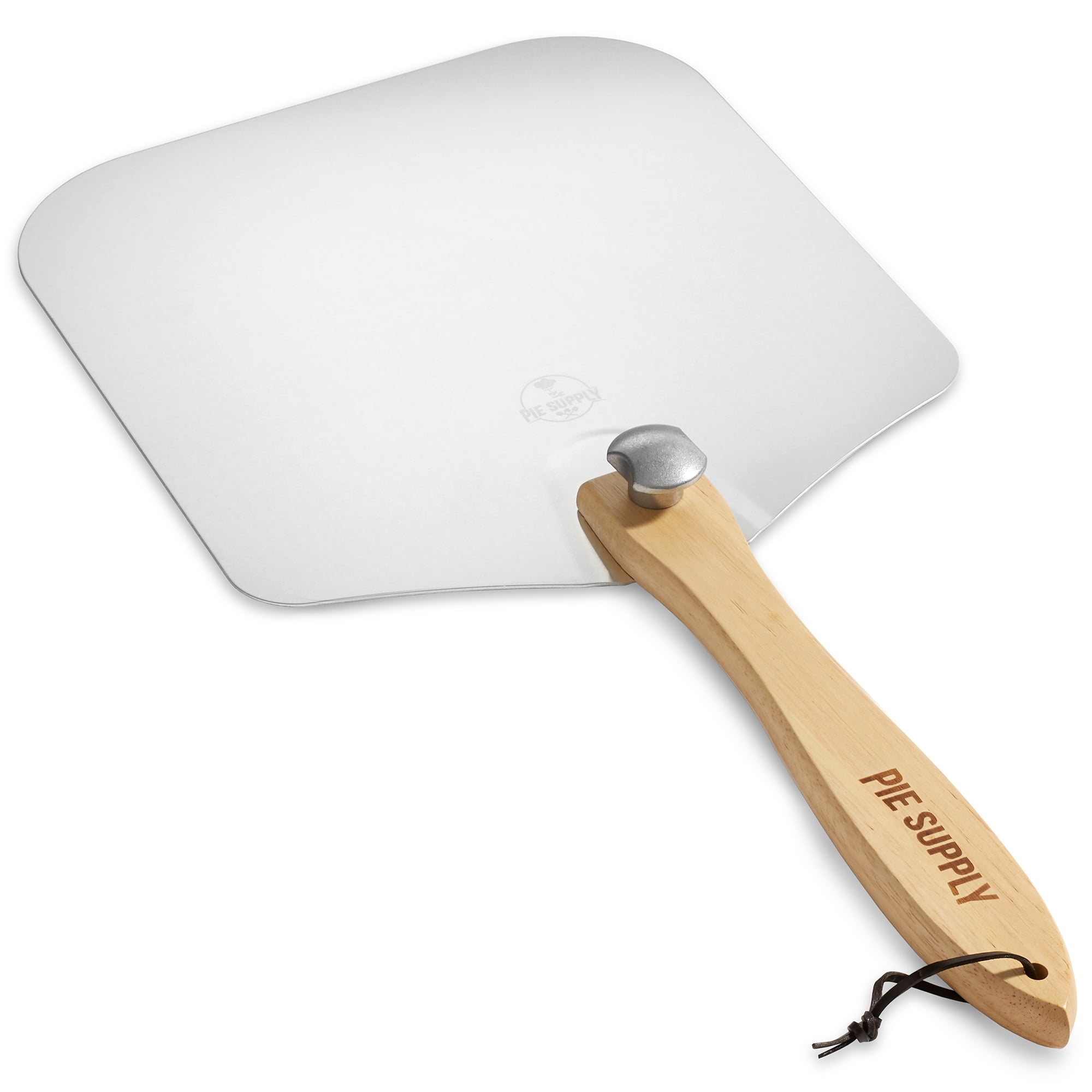 Pie Supply 14x16 inch Aluminum Pizza Paddle with Folding Wooden Handle ...