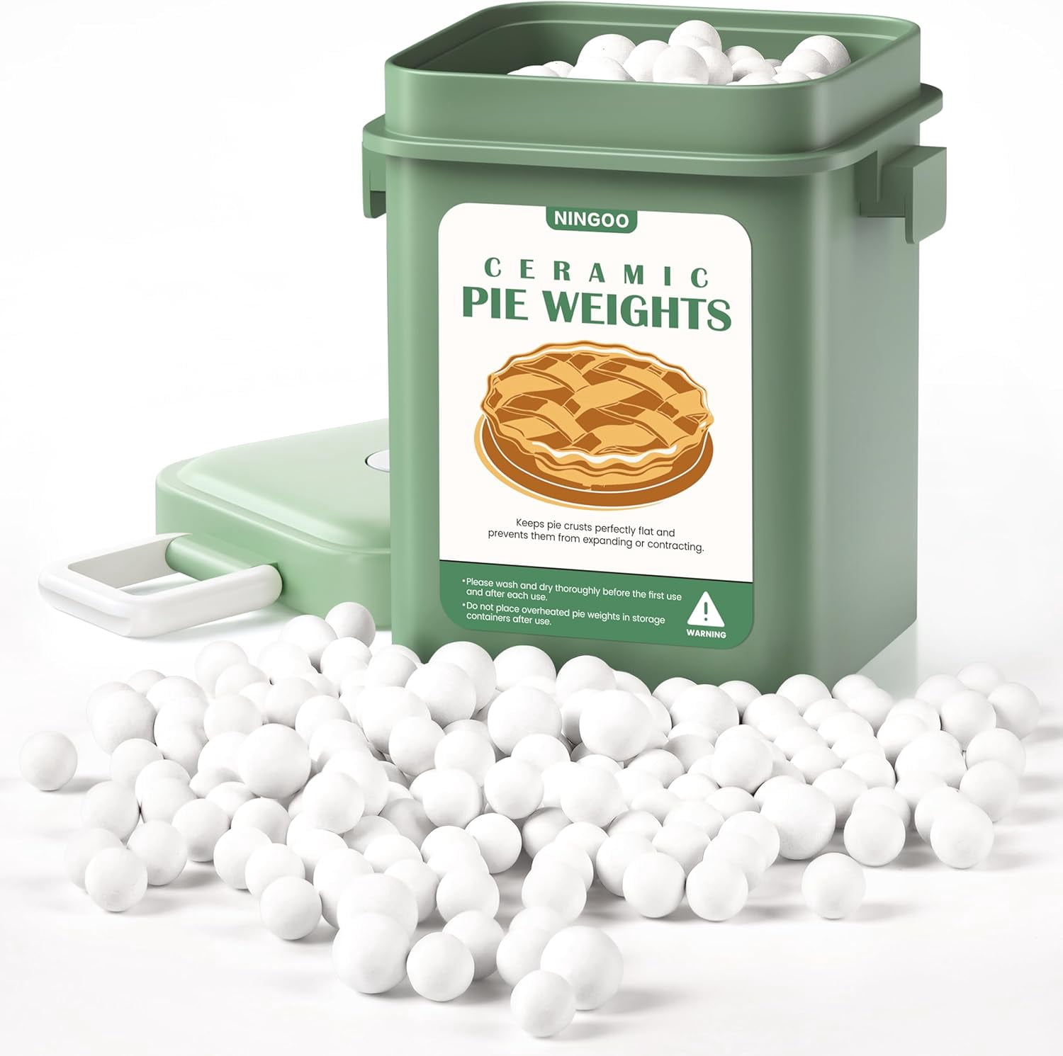 Pie Weights for Baking Crust, 1.3LB Reusable Ceramic Beans with Storage ...