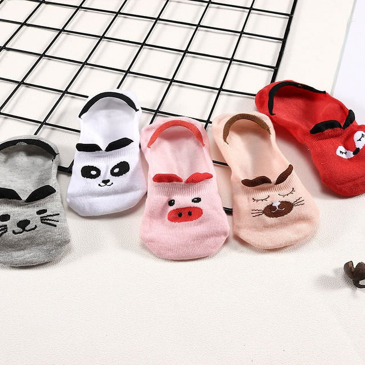 Piece=5 Pairs/lot Cute Animal Spring Women Socks Set Korean Style Funny ...