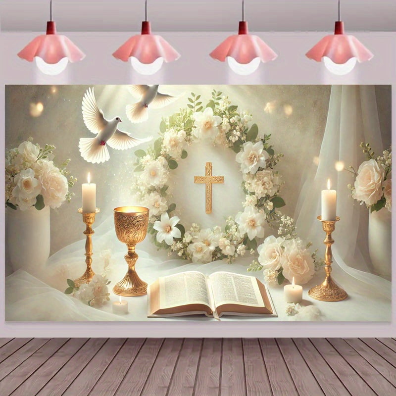 A Piece of Communion Backdrop Fabric for The First Communion, Made of ...