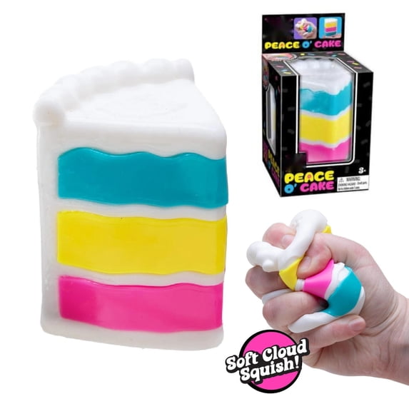 Piece O Cake Needo, 3.5" Squishing Squeeze Cake Block, Cake Stress ...