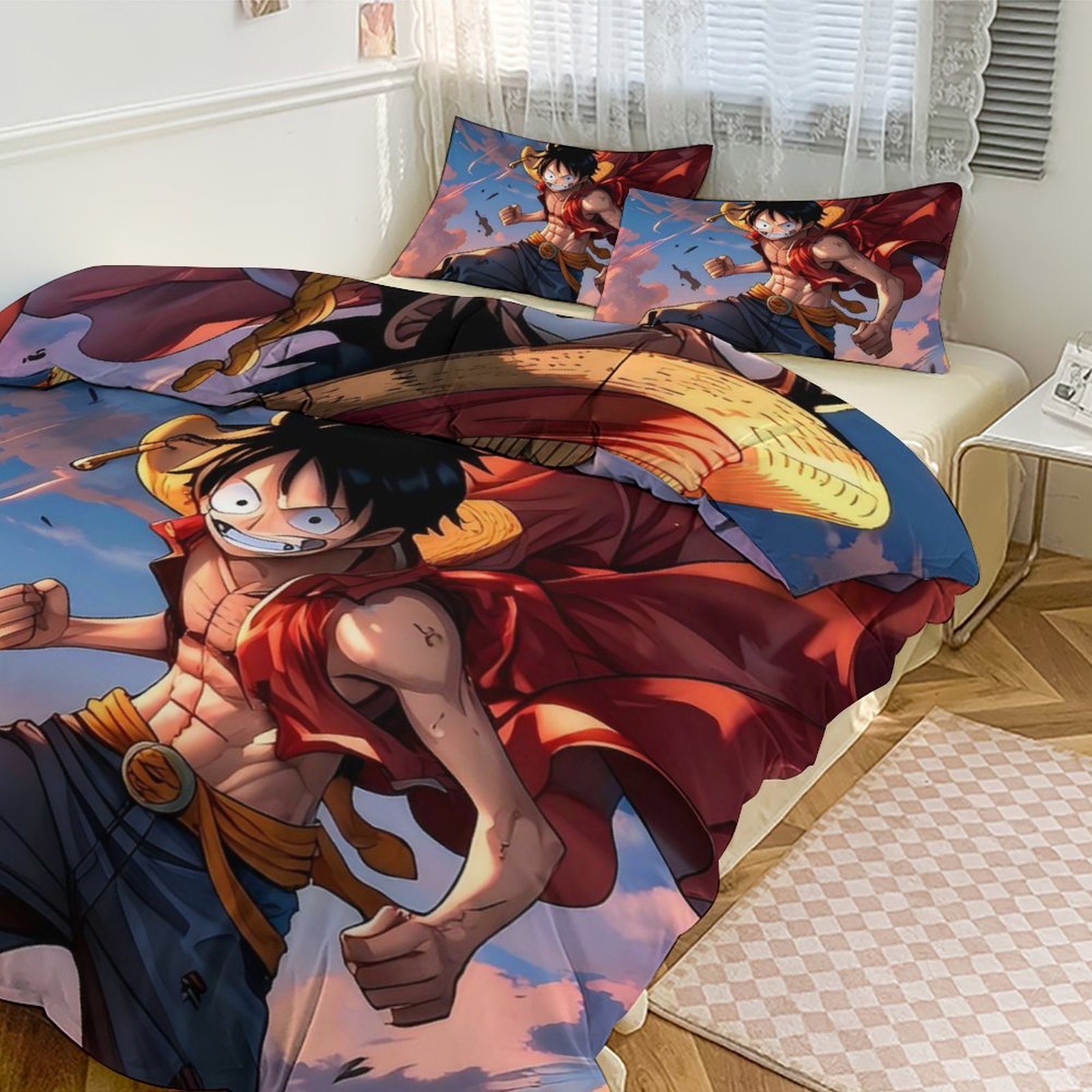 Piece One Luffy And His Friends 3 Pieces Bed Set Cute Bedding Sets All ...
