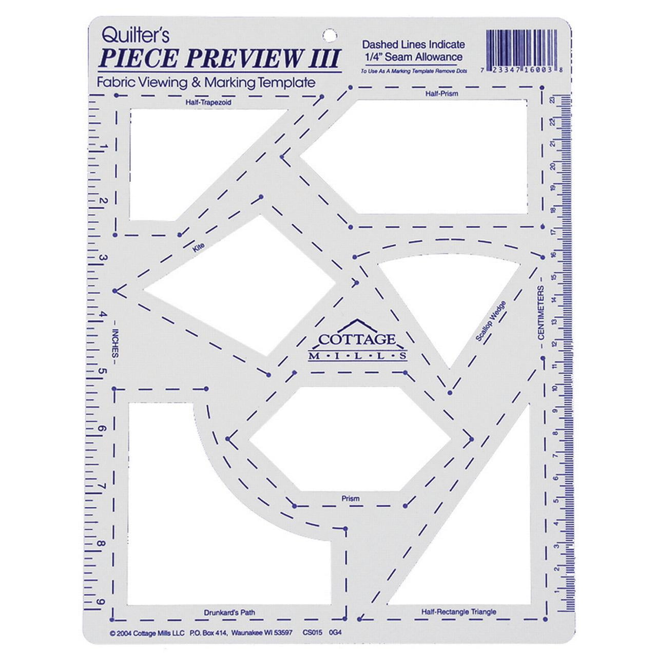 Piece Preview III – Fabric Viewing and Marking Template. Great Tool for ...