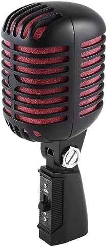 Piece Professional Classic Retro Dynamic Vocal Microphone Black & Red ...