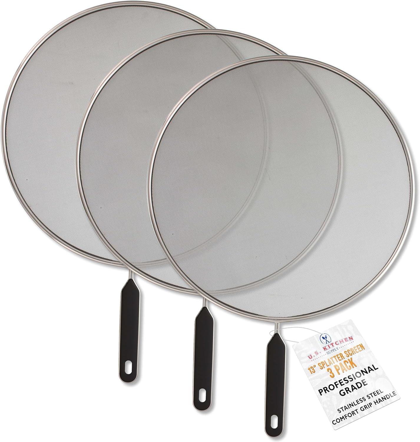 Piece Stainless Steel Splatter Guard Set (13", 11.5", 10",8”) Fine Mesh ...