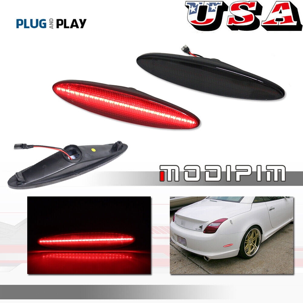 For 2002 - 2010 for Lexus SC430 Smoke Lens Red LED Rear Side Marker ...