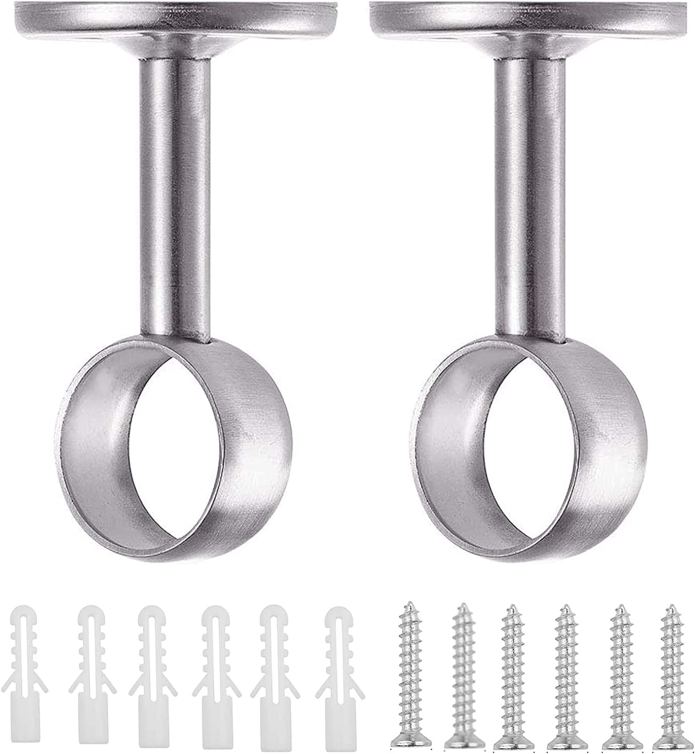 Pieces Adjustable Ceiling Bracket, 2mm Stainless Steel Curtain Rod ...