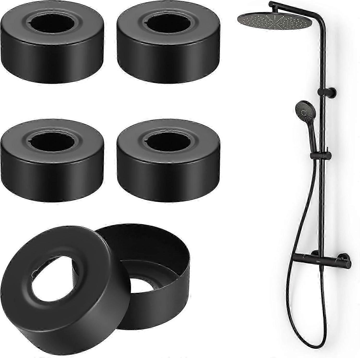 Pieces Black Faucet Rosette, 25 mm Stainless Steel Shower Mixer Rosette ...