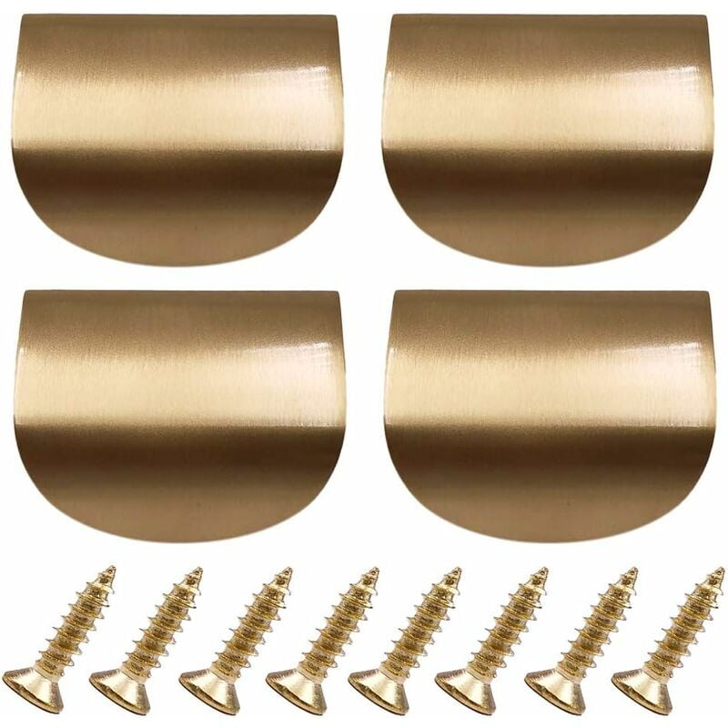 Pieces Brass Gold Metal Invisible Drawer Cabinet Door Handles Hidden ...