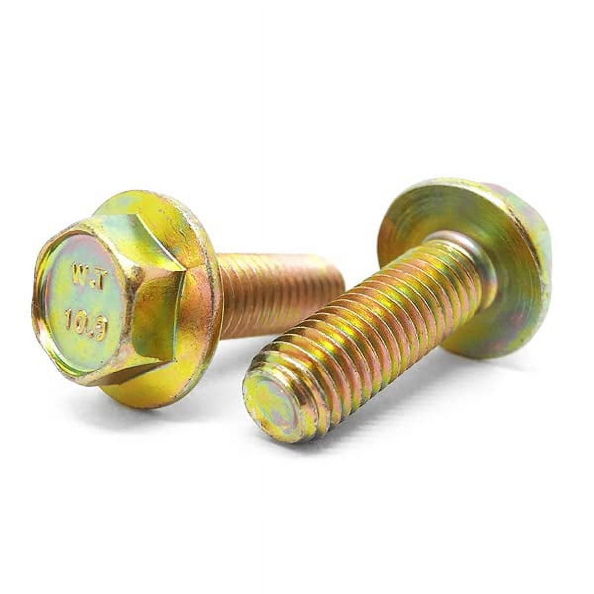 Pieces) M10-1.5x30 Class 10.9 Hex Flange Bolts Screws Coarse Full ...