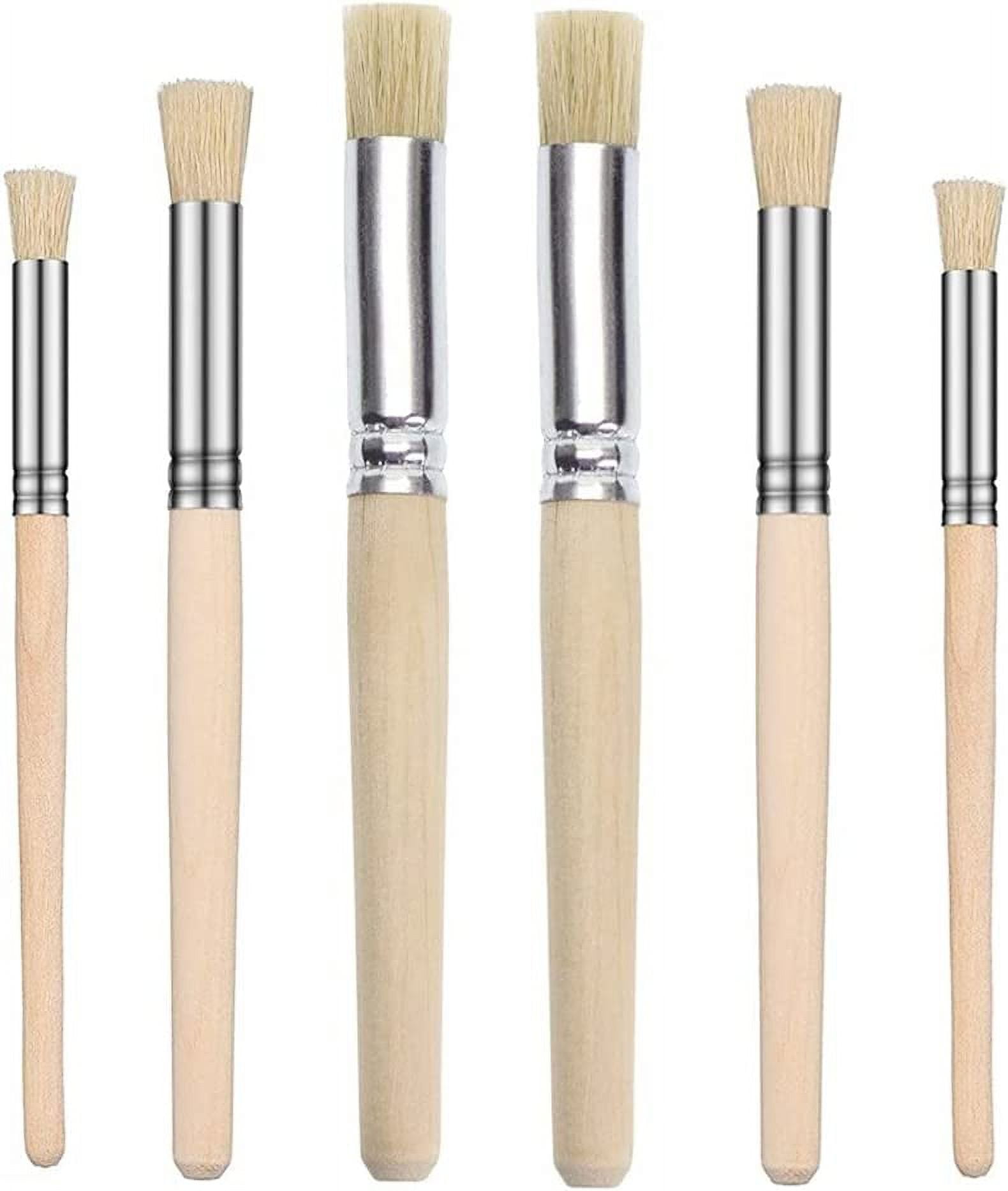 Pieces Wood Handle Stencil Brush Set Natural Bristle Template Paint ...