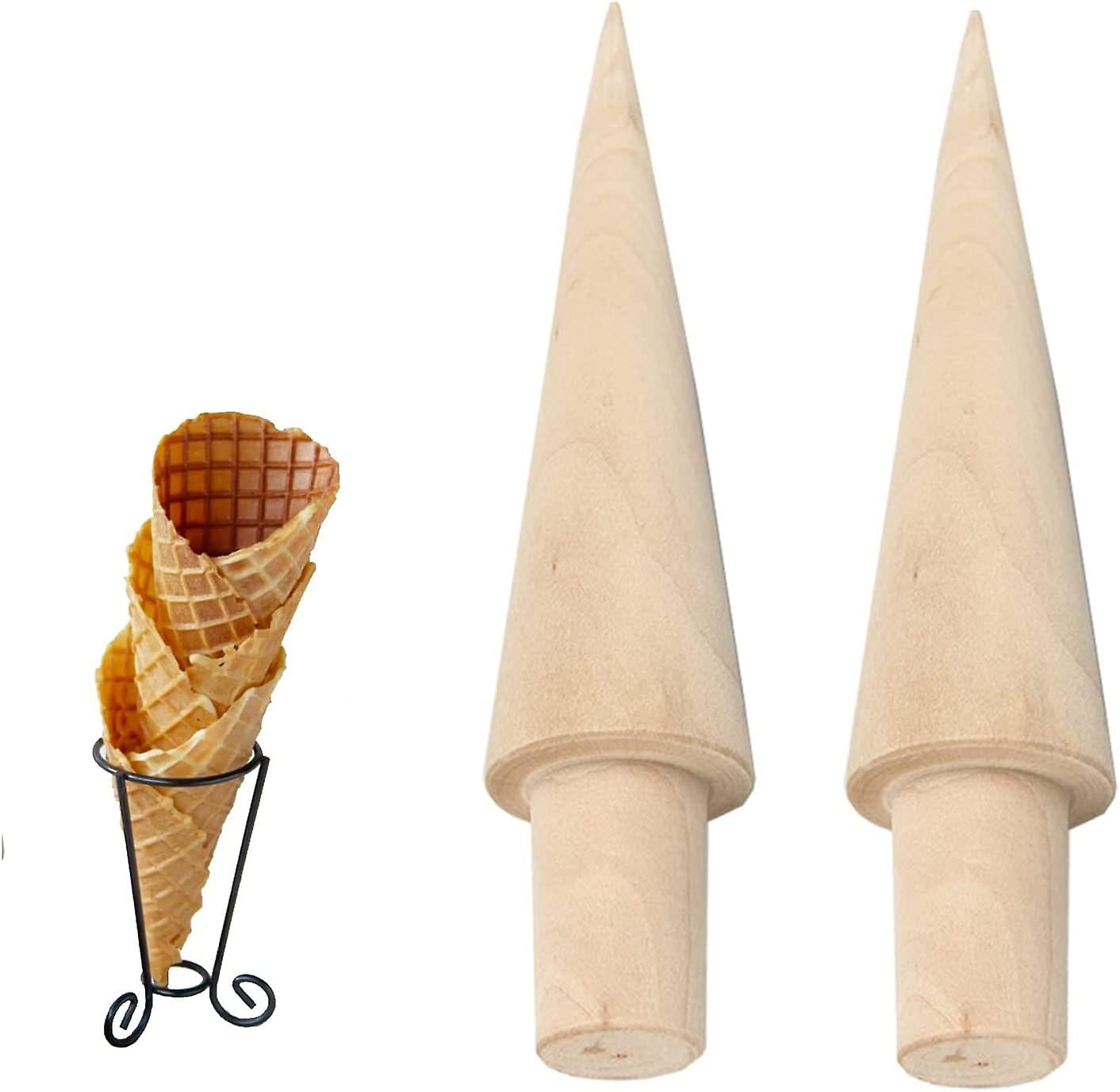 Pieces Wooden Cone Mold, Homemade Waffle Cone Roll, Waffle Roll Mold ...