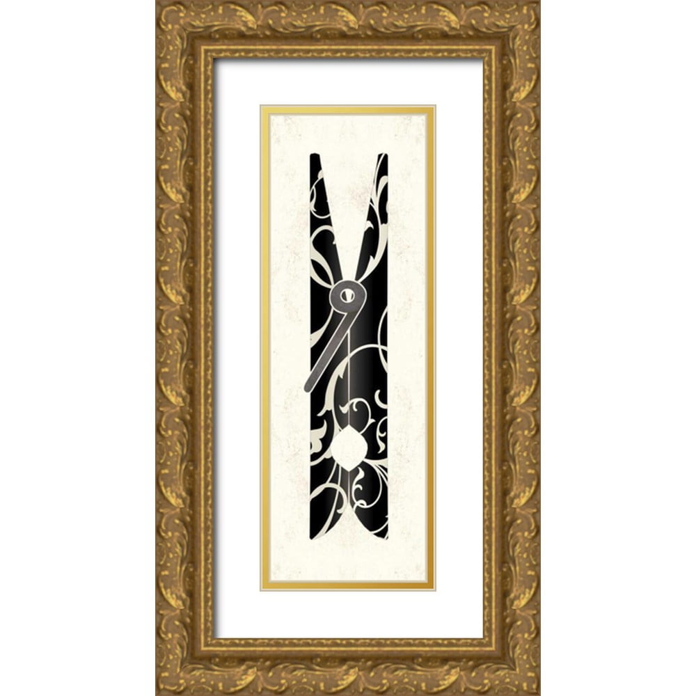 Pied Piper Creative 7x14 Gold Ornate Wood Framed with Double Matting ...